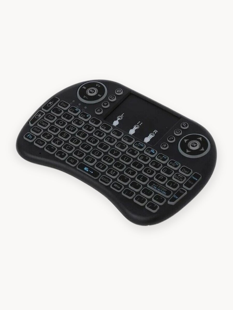 Беспроводная клавиатура для Смарт ТВ приставок TV Box с тачпадом, подсветкой, Li-Ion аккумулятор