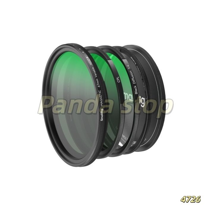 Набор адсорбционных фильтров SmallRig 5-в-1 VND 2-32 & CPL & 1/4 black soft (67 мм) 4726