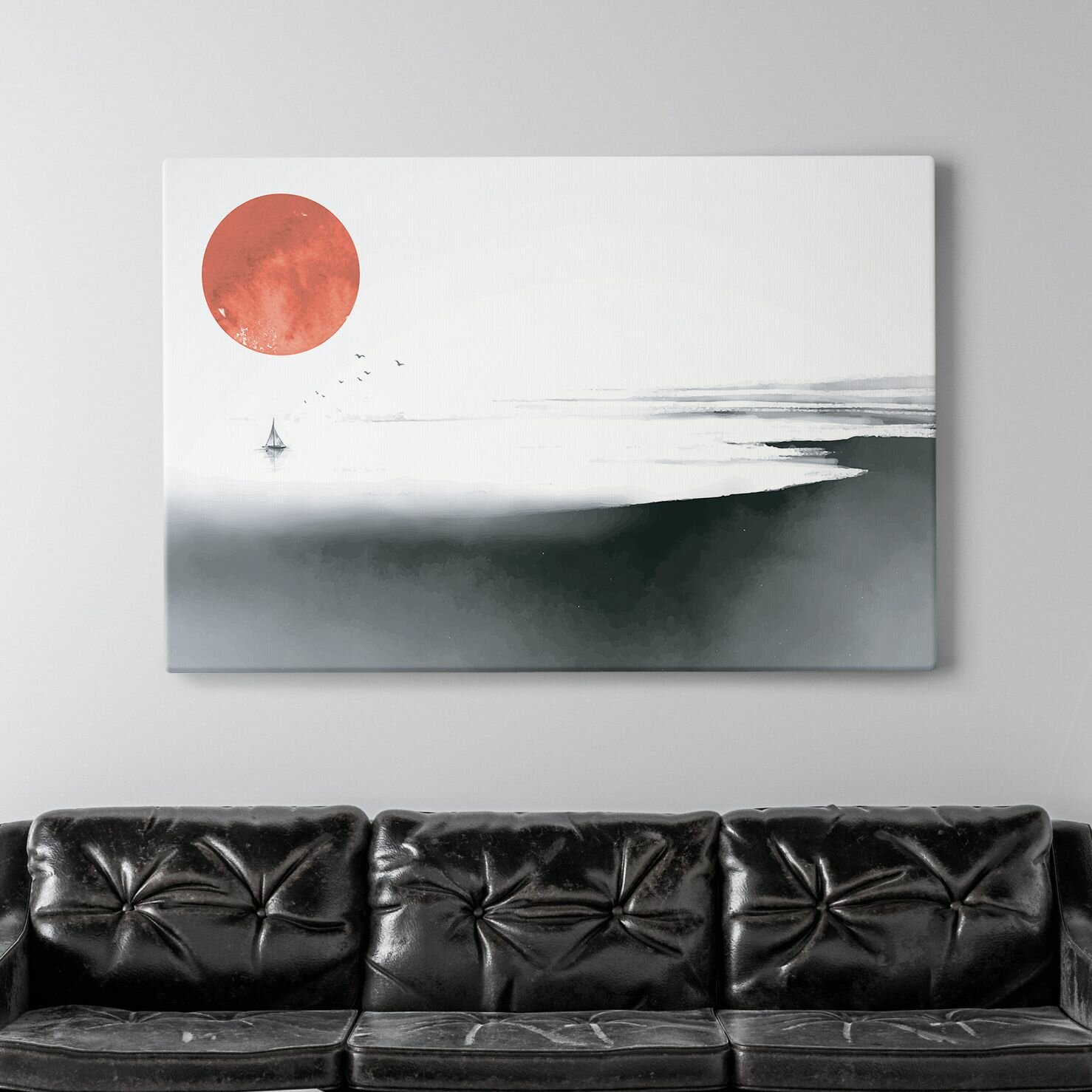 Картина на холсте "Луна" в размере 80х115 см на стену, для интерьера, для дома, для комнаты, в спальню