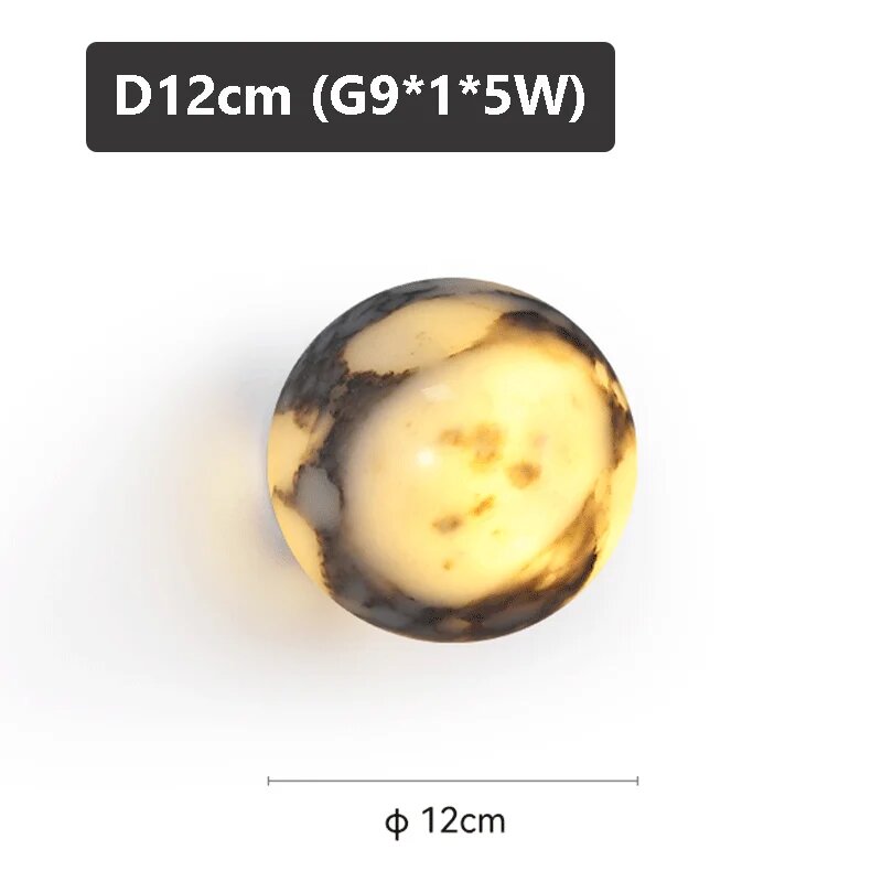 Tmlliey Настенный светильник из черного мрамора Холодный белый (5500-7000К)