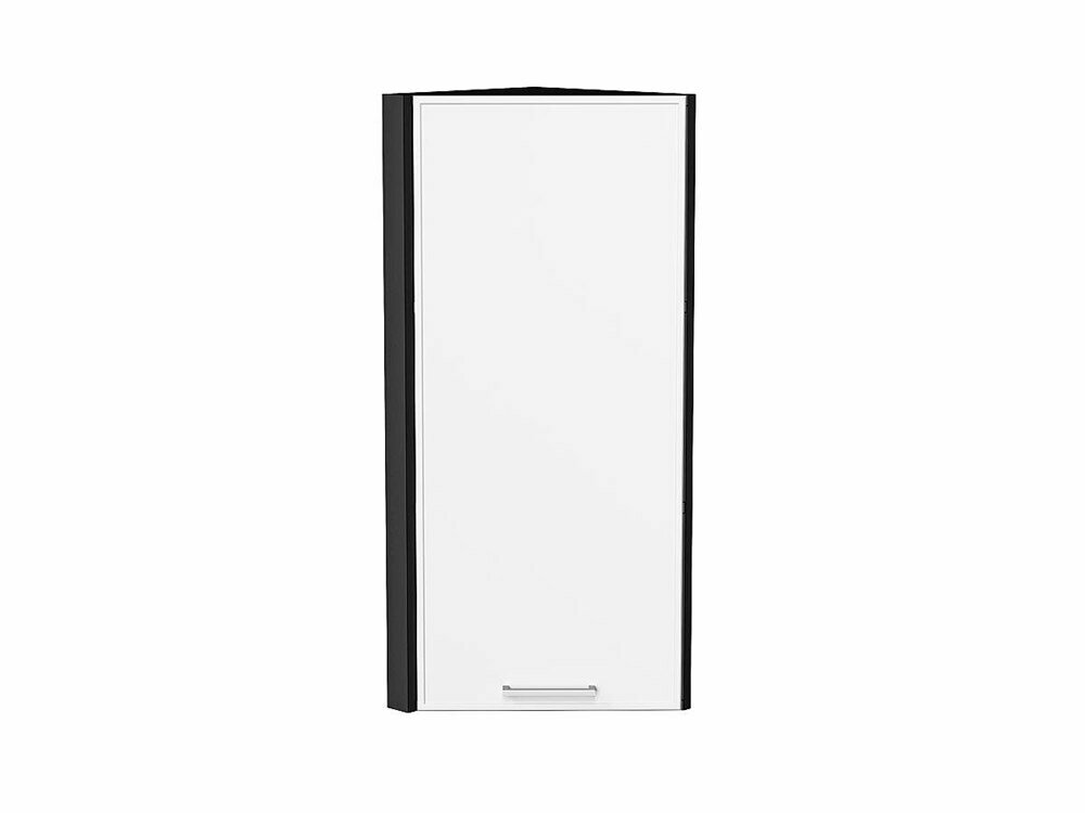VVT Шкаф верхний торцевой Квадро Graphite, Белый, 920 В*Ш*Г 920*300*307, фасад МДФ Белый, корпус Graphite Белый