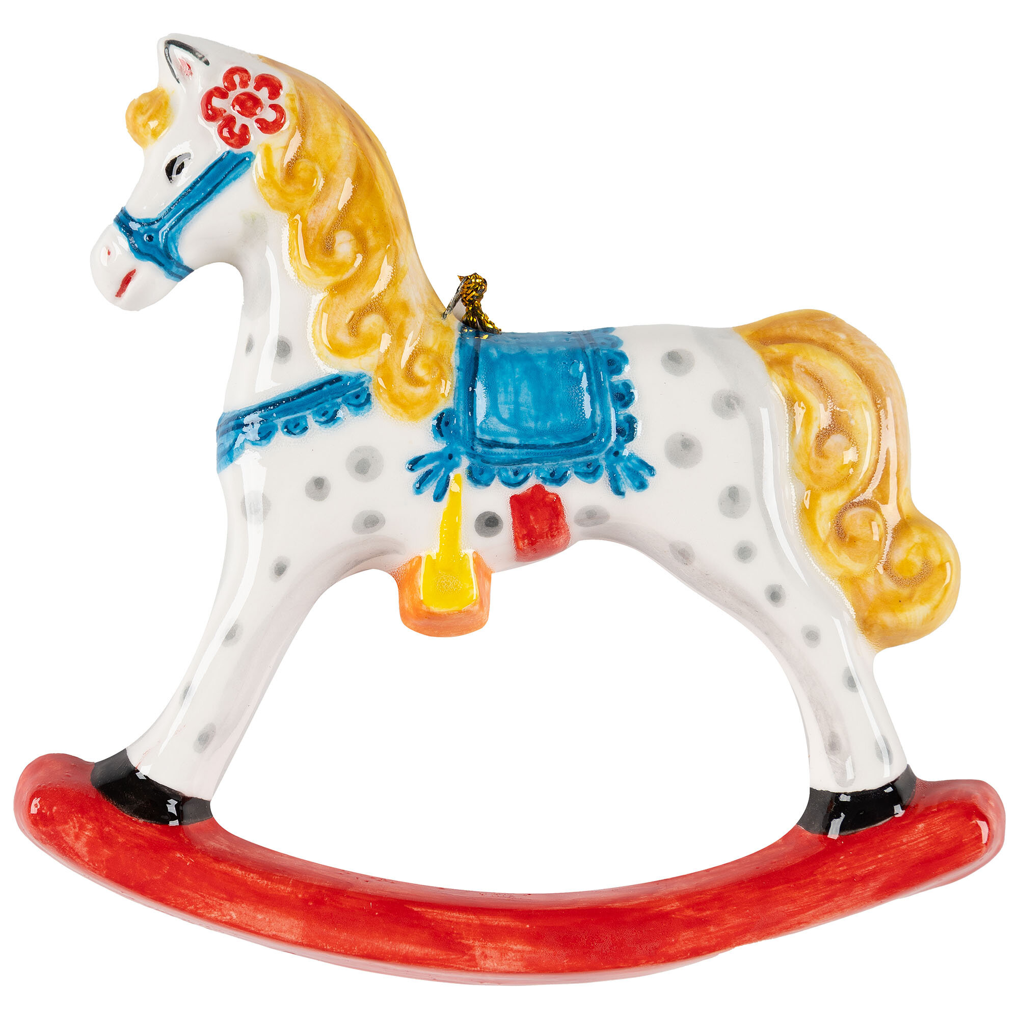 Подвеска фарфоровая Конь в пятнышках авторской ручной работы (КМА-ПВ-01)