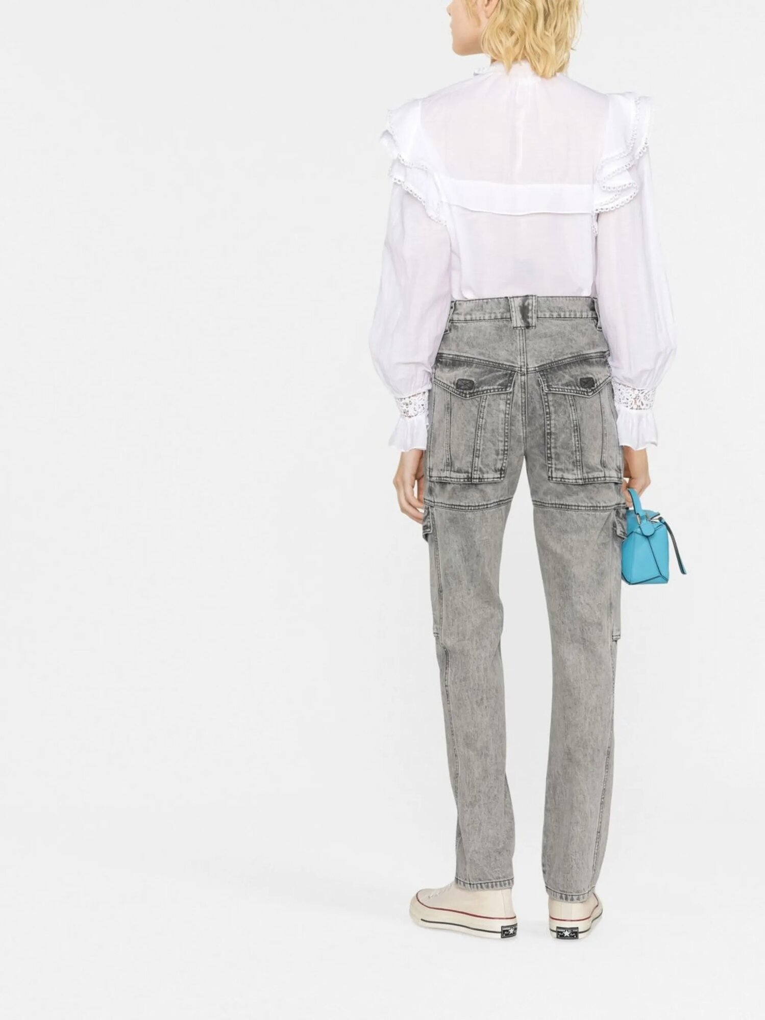 Джинсы Isabel Marant Distressed-finish denim jeans, размер 36, серый — фото 1
