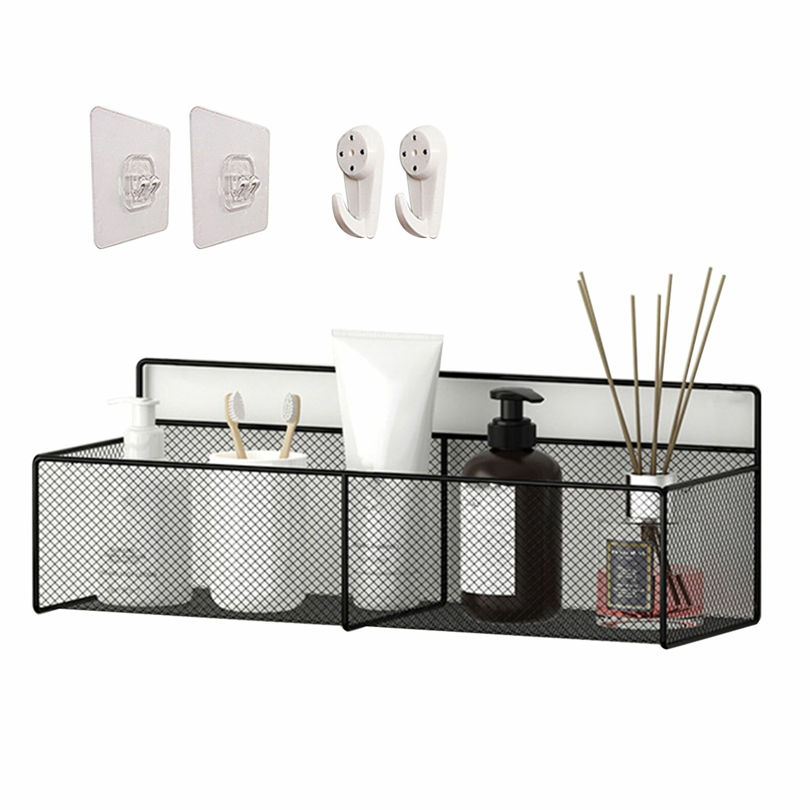 Полка для ванной комнаты, Подставка для унитаза в ванной комнате без сверления - черная крупная, 1 шт