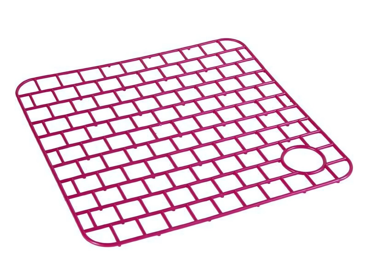 Решетка для раковины 32х33см, пластик, ярко-розовая, с дренажными отверстиями
