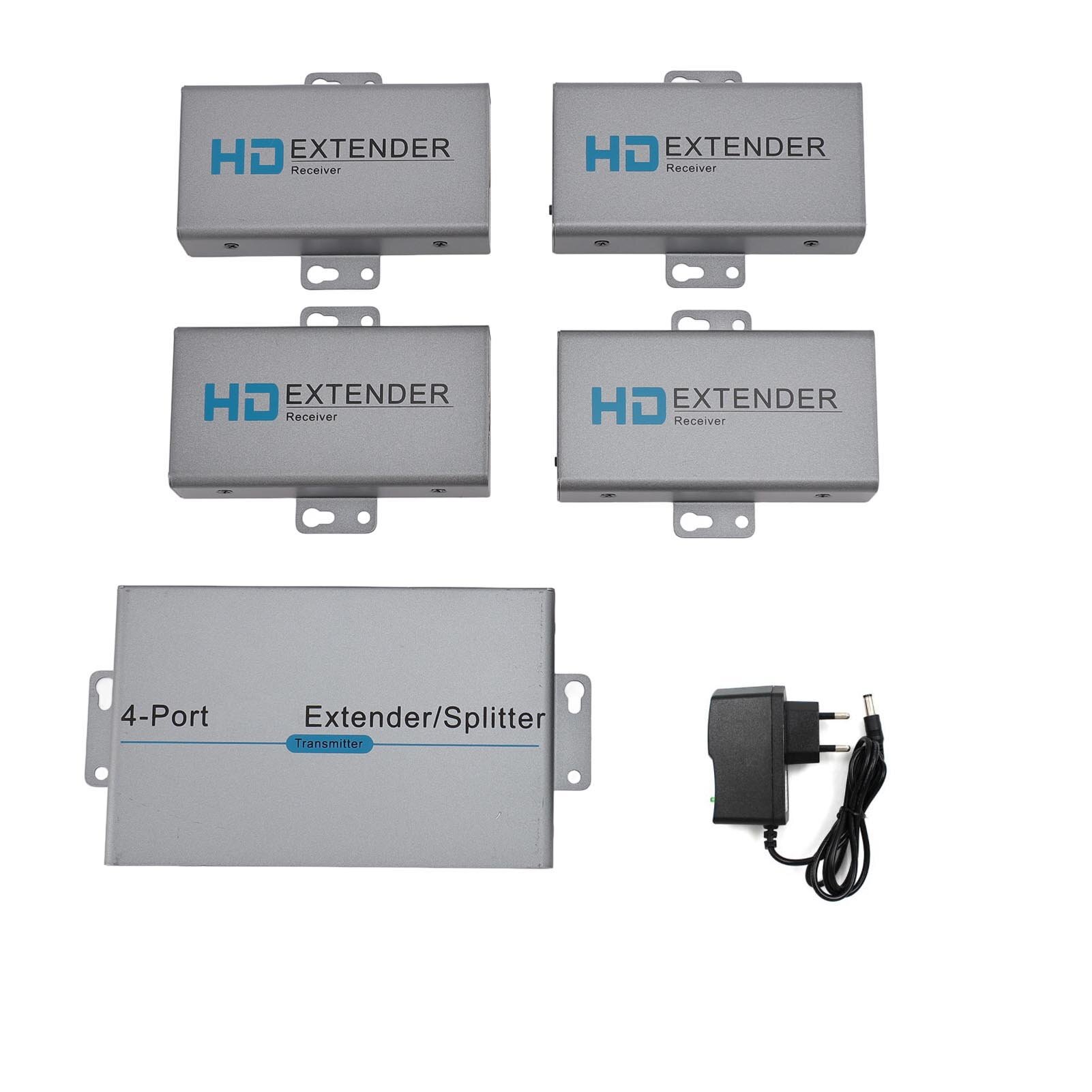 Расширитель мультимедийного интерфейса HD Разветвитель 1x4 1080P 60 Гц Увеличение длины на 164 фута Передача по кабелю CAT5e CAT6 4-канальная передача 100 240 В, вилка европейского стандарта