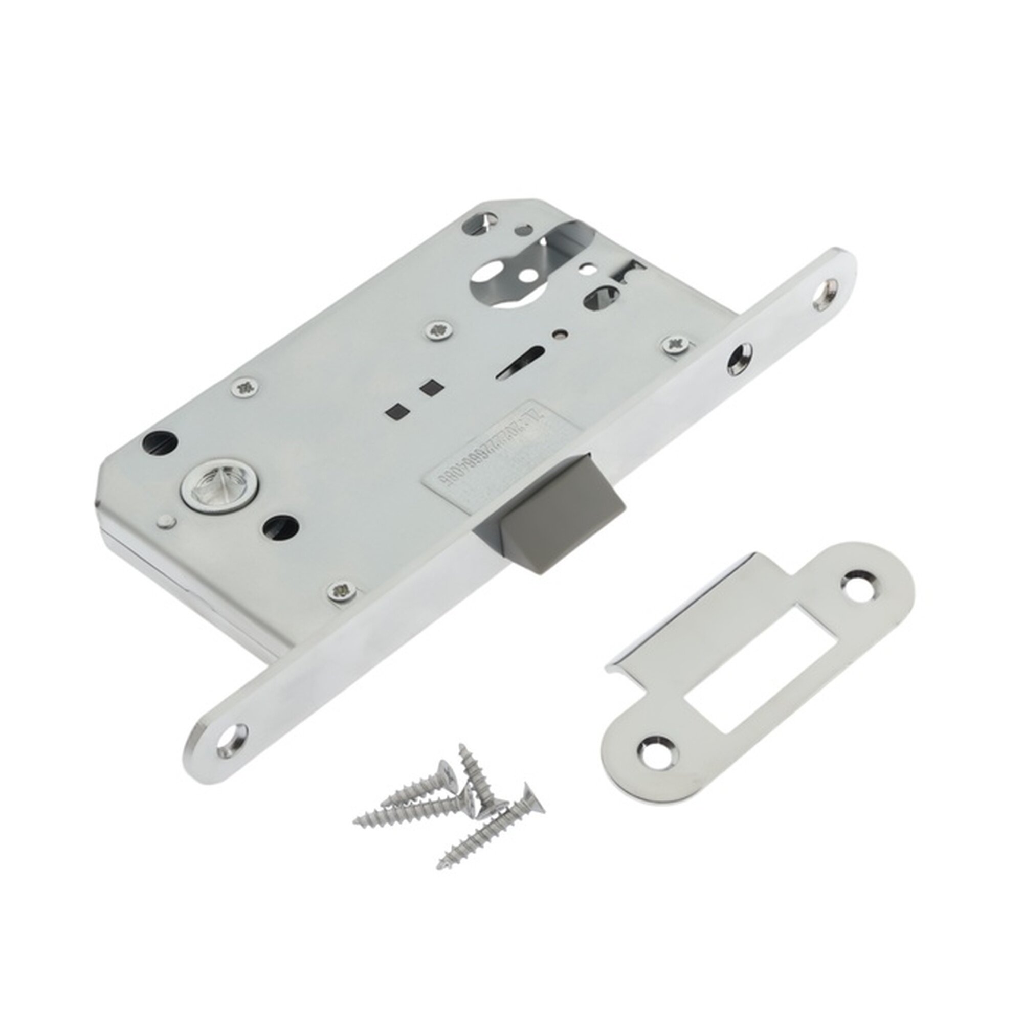 Защелка врезная под цилиндр LOCKLAND ZLK3CP, цвет хром, пластиковый язычок