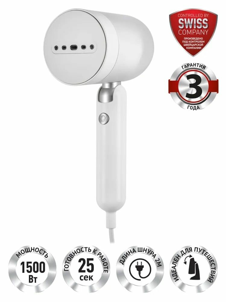 Компактный отпариватель Polaris PGS 1420CA Travel / складной, 1500 Вт, белый