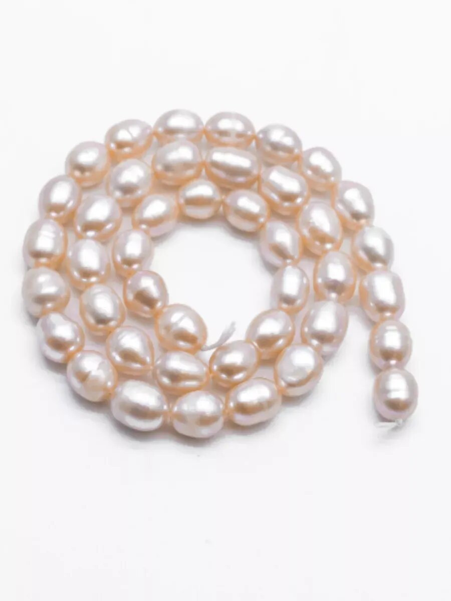 0795 Розовый жемчуг для любимой женщины 9х7.5 мм 1 нить люкс