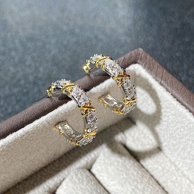 Серьги двусторонние, конго