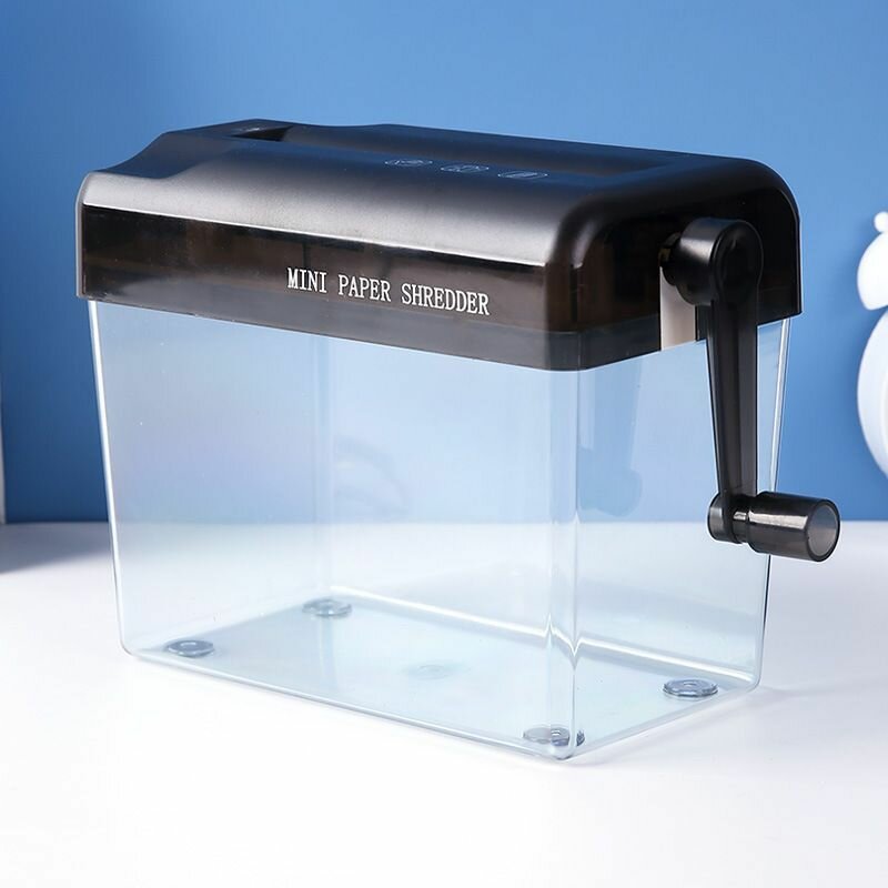Портативный настольный шредер с ручной рукояткой