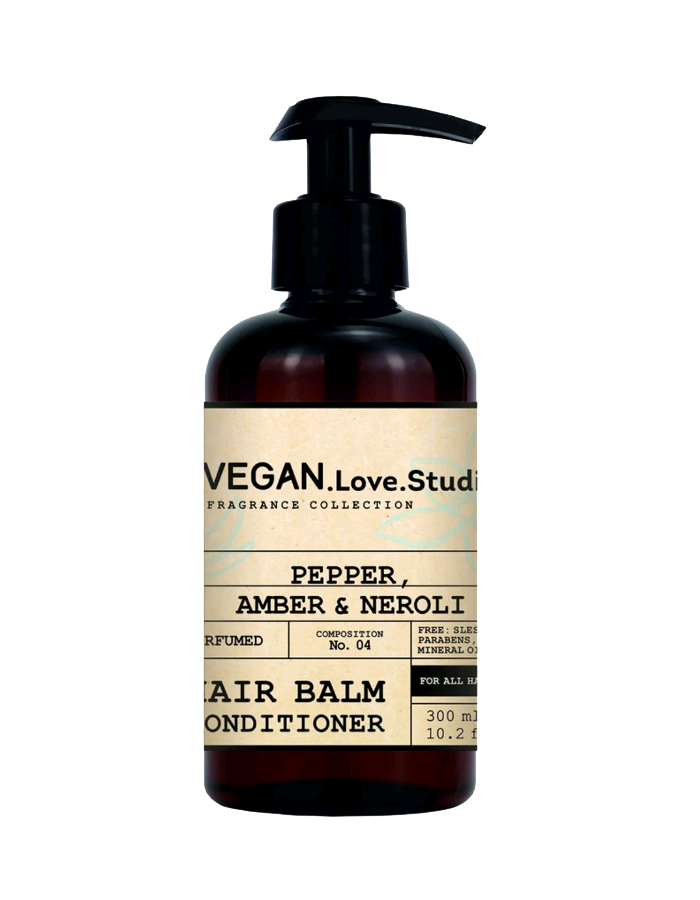 Delta Cosmetics Vegan.love.studio - Pepper, Amber & Neroli Парфюмированный бальзам-кондиционер для всех типов волос 300 мл.