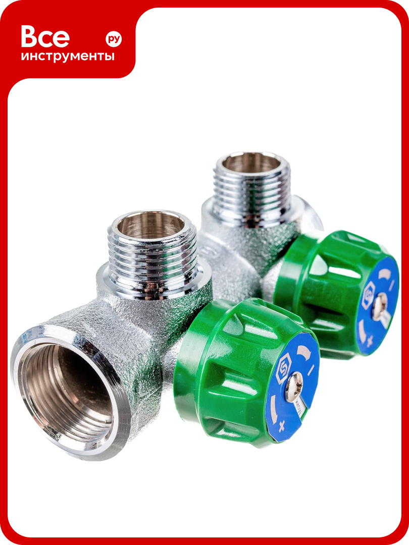 Регулирующий коллектор STOUT 3/4, 2 отвода 1/2, плоское уплотнение SMB-6849-341202, предназначен