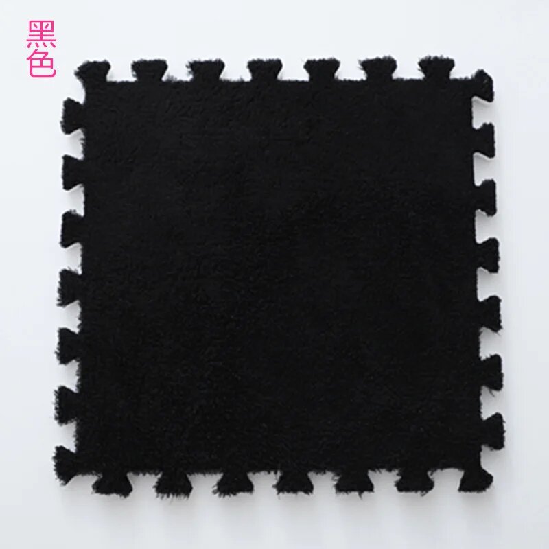 Детский мягкий плюшевый ковролин EVA 30*30 см Черный, черный