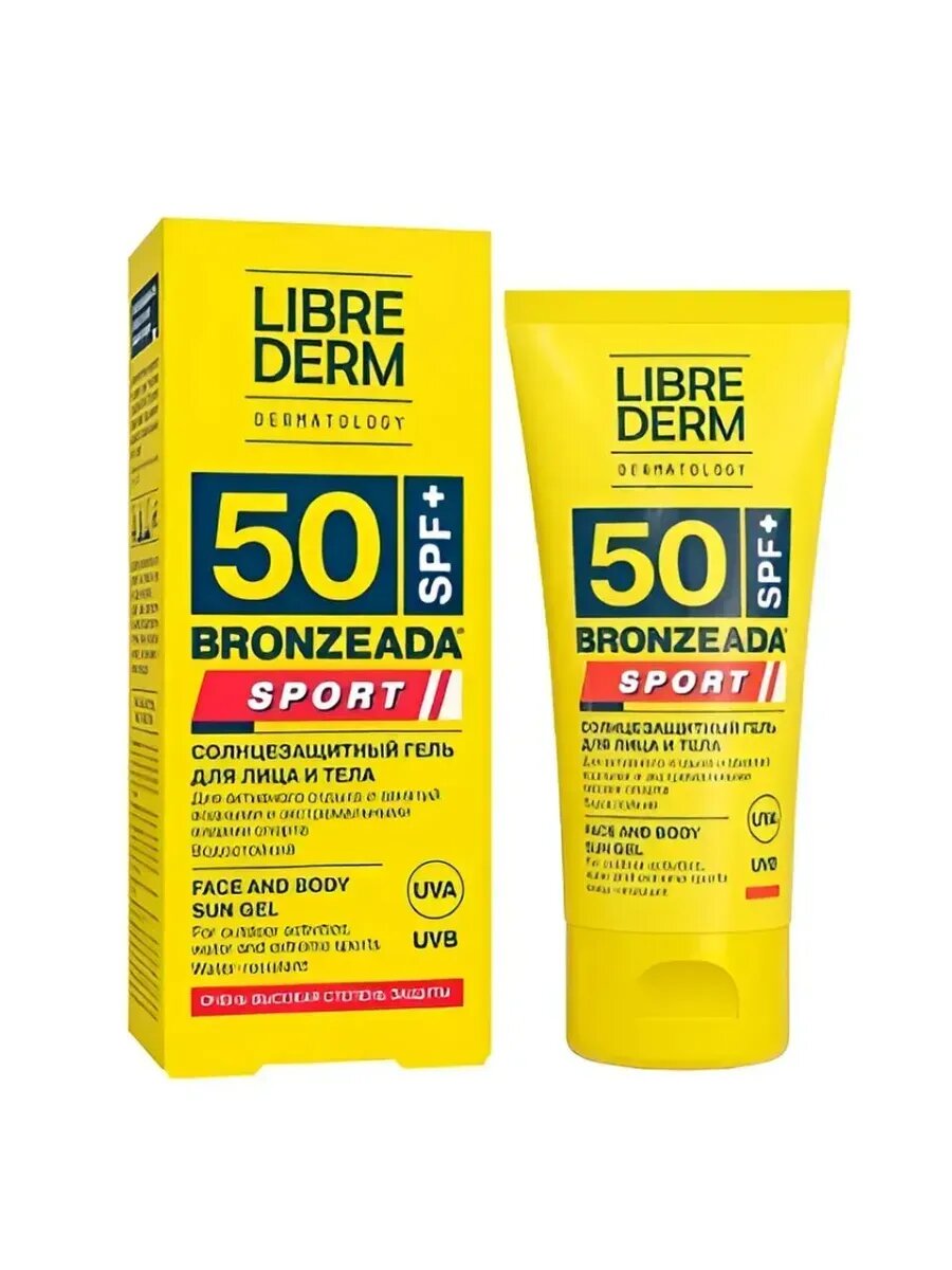 Гель солнцезащитный Librederm Bronzeada Sport, SPF 50, для лица и тела, 50мл