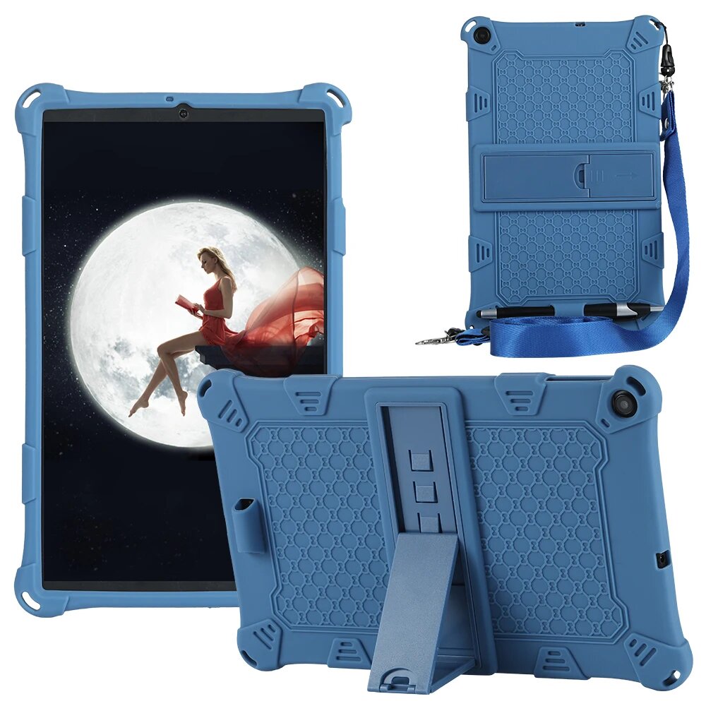 Силиконовый чехол для планшетов Alldocube iPlay 40 Pro 40H 10,4 "30 Pro 10,5" 20 Pro 20S 10,1 "8T 8" Kinckstand с ремешком на шею, Dark Blue, iPlay 30 Pro