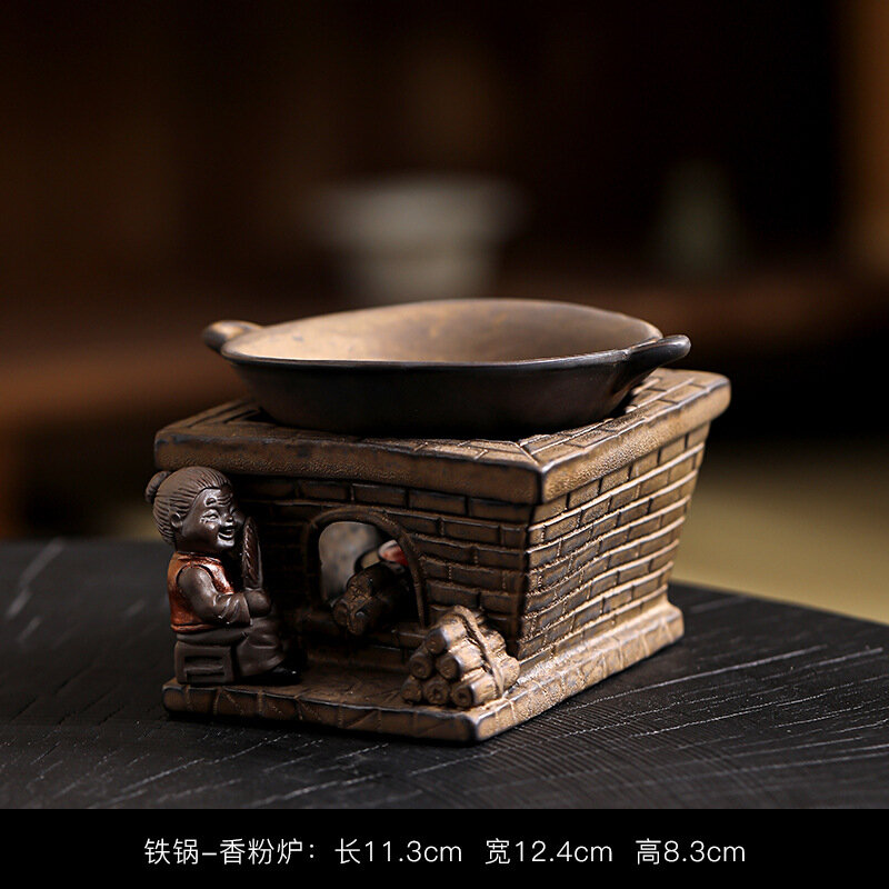 Домашний чайный сервиз, печь для обжарки чая, чайная печь из деревенской керамики для заваривания и усиления аромата чая, аксессуары для подогрева чая, подогреватель для чая на свечах.