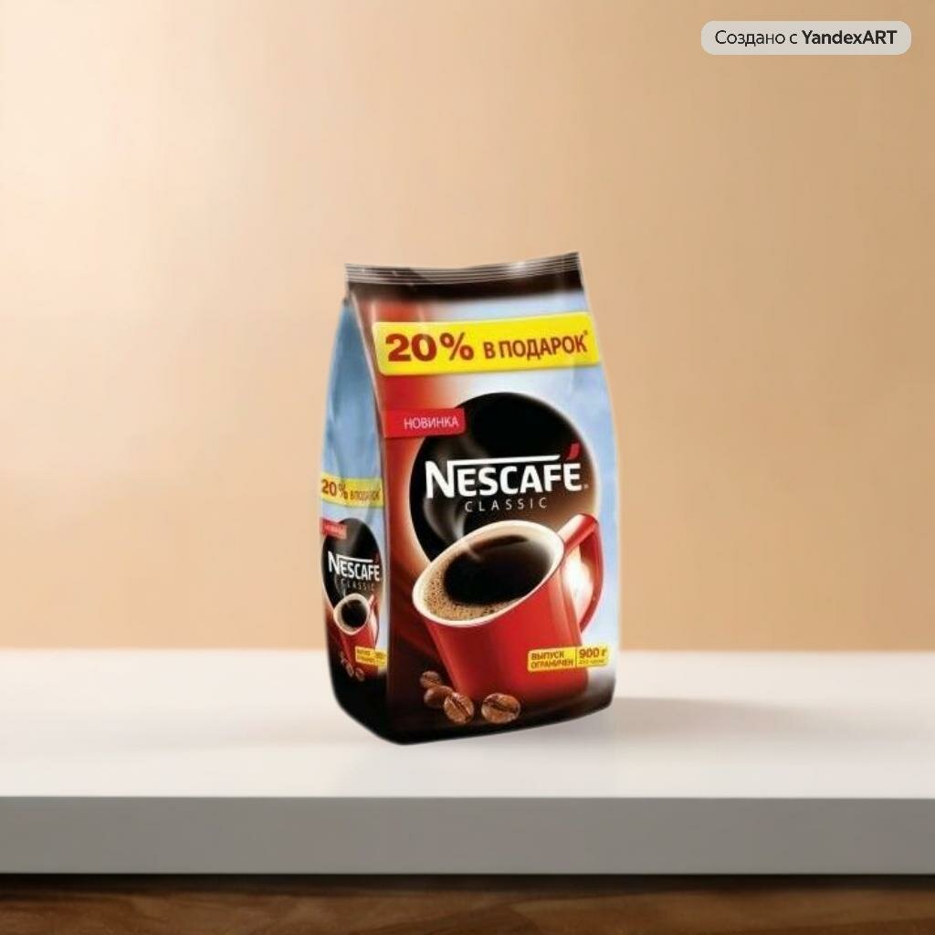 Кофе растворимый Nescafe Classic, с добавлением молотого, 900 г