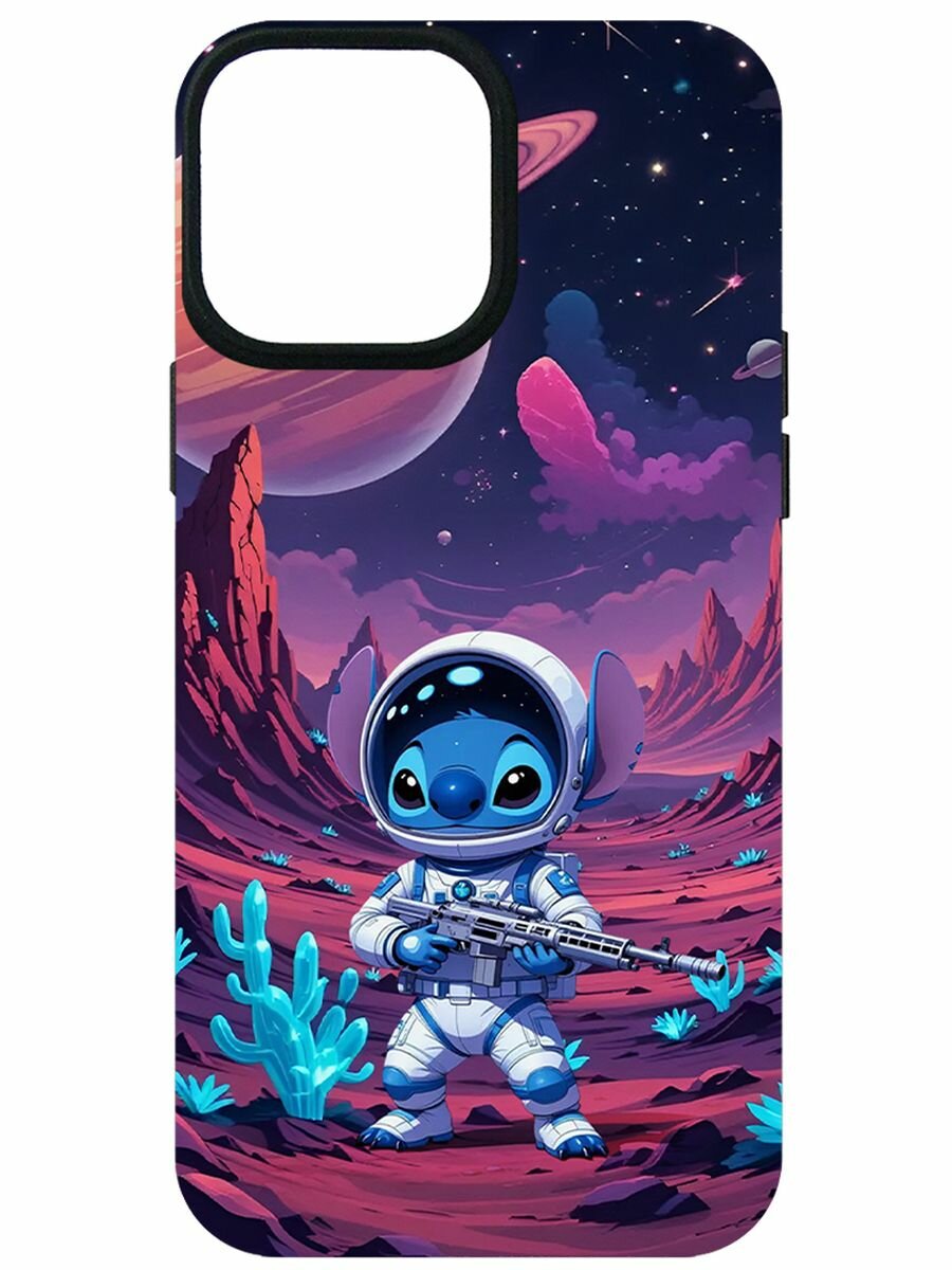 Чехол-накладка Krutoff Soft Case Стич косморейнджер для iPhone 13 Pro Max черный