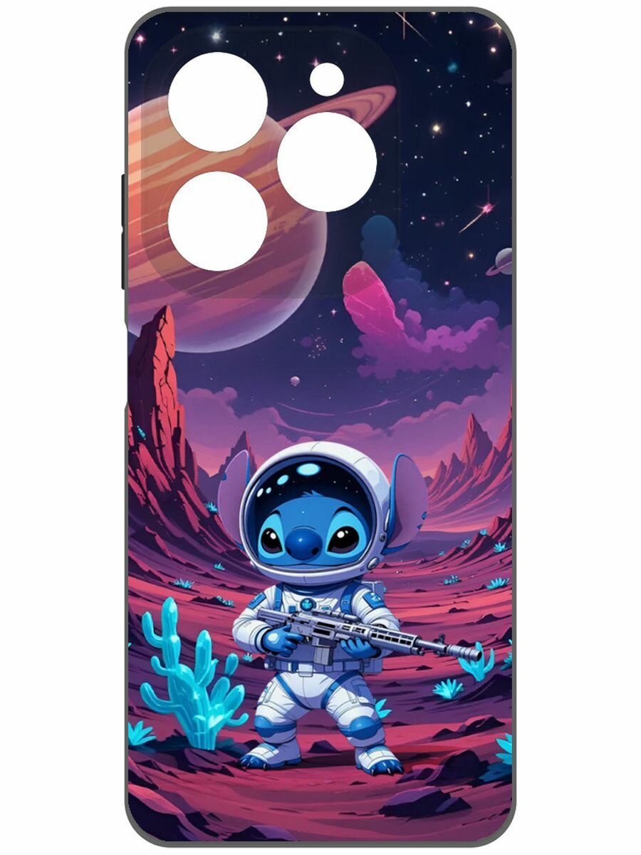 Чехол-накладка Krutoff Soft Case Стич косморейнджер для TECNO Spark 20 Pro черный