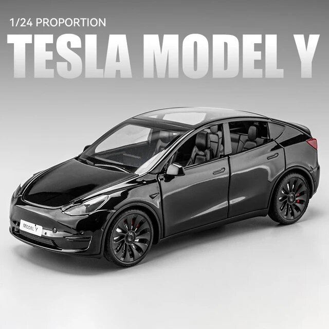 1:24 Roadster Model Y Model 3 Model S Модель игрушечной машины из сплава Звук и свет Детские игрушки Коллекционные подарки на день рождения