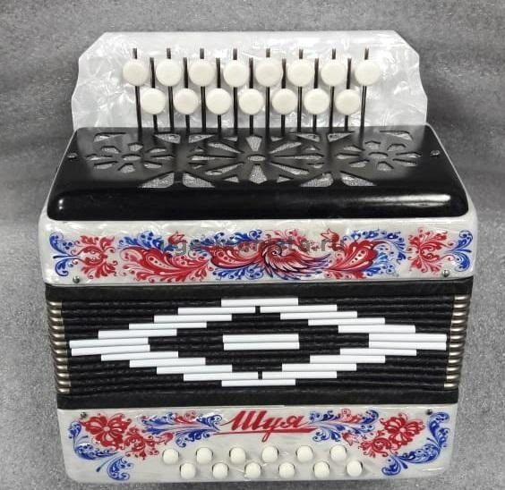 Шуйская Гармонь S40XL-C-WH Гармонь "Сувенир" 15х12-I, белая, палехская роспись