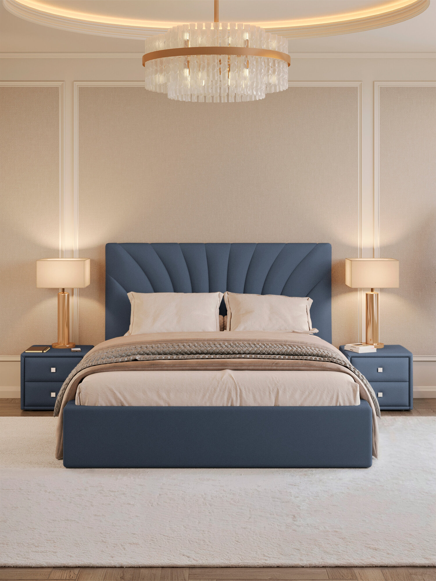 Кровать двуспальная 120х200 с подъемным механизмом, Ариэль с мягким изголовьем для дома и спальни, ортопедическое основание, ящик для белья