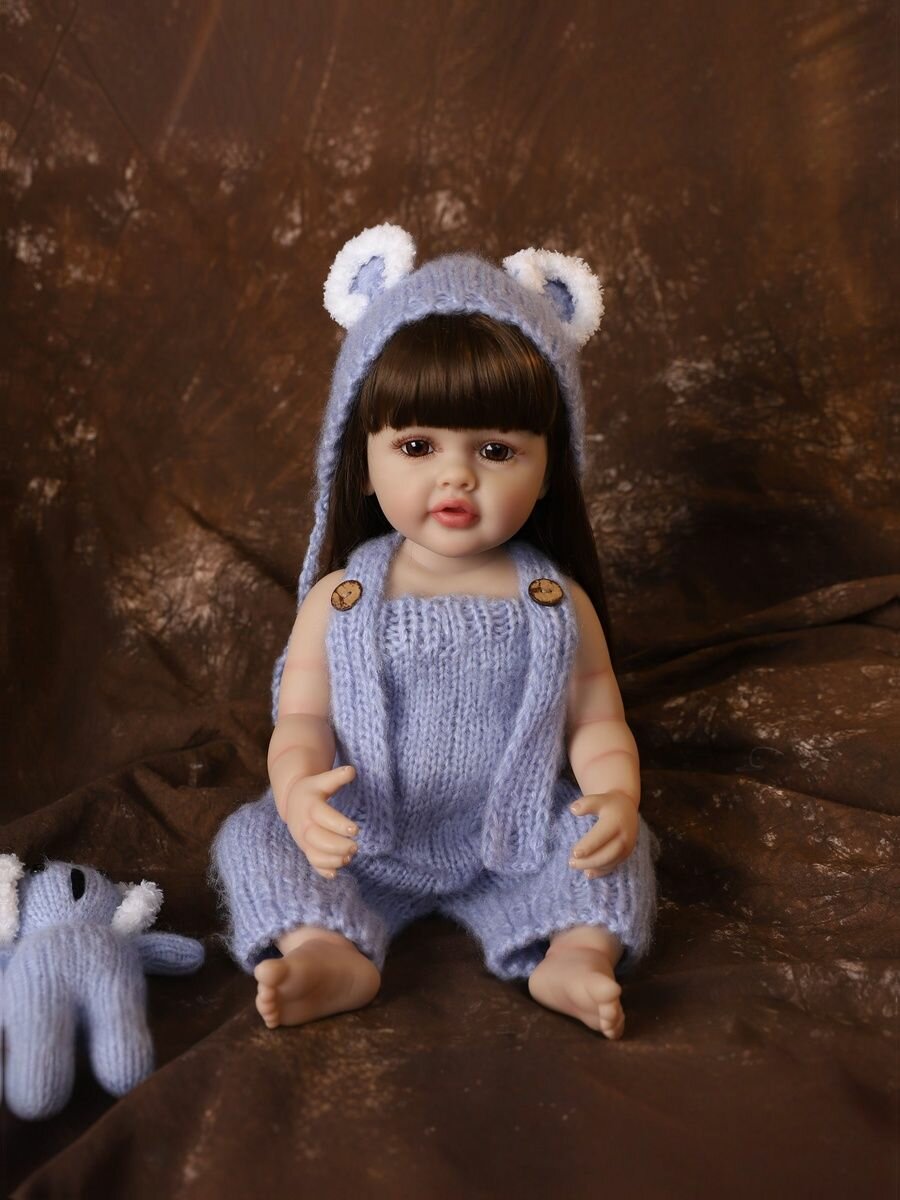 Интерактивная кукла реборн для девочки Reborn Dolls 55 см / детская игрушка с аксессуарами и одеждой, большая, реалистичная, коллекционная