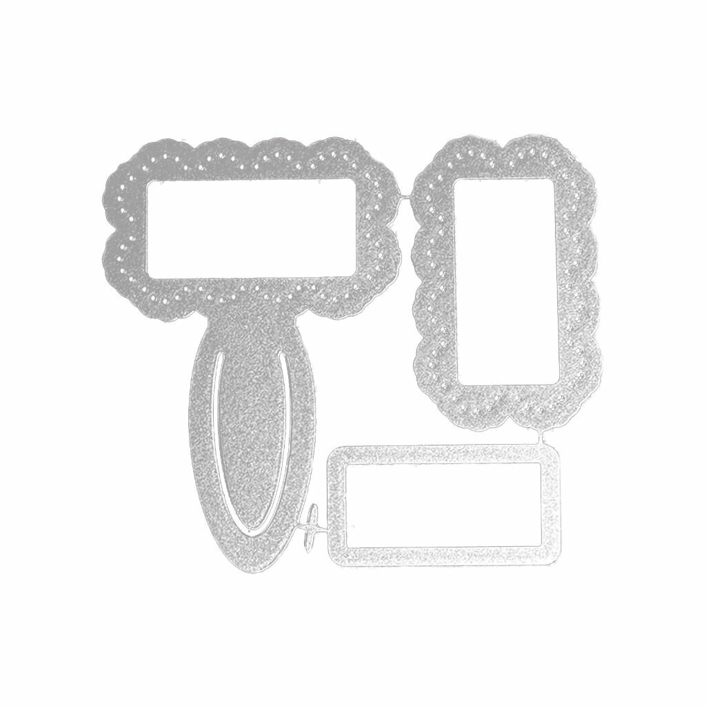 Форма для вырубки своими руками прямоугольная этикетка-скрепка MH644