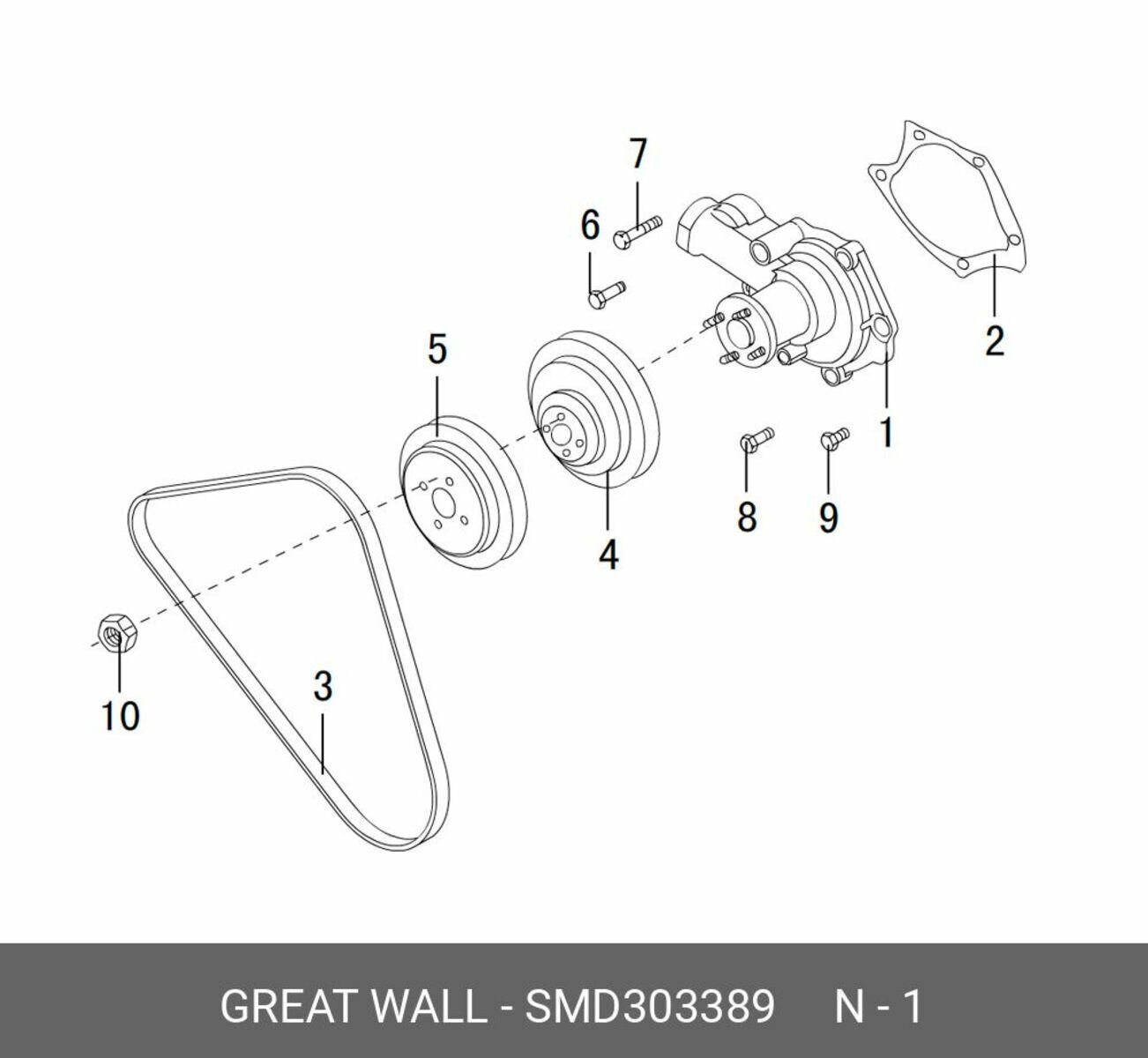 Помпа Hover Smd303389 [Org](Great Wall/Haval/Tank Smd303389)