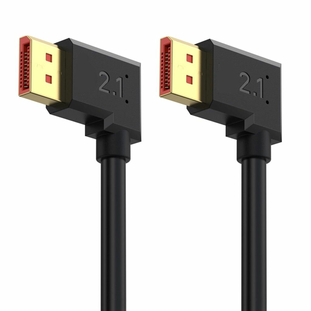 Гибкий угловой кабель DisplayPort 2.1 16K 54Gbps, - Право на право
