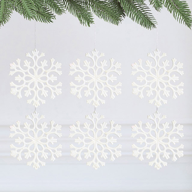 Елочная игрушка Снежинка - Levantino 10 см, 6 шт, Winter Deco, 1000581