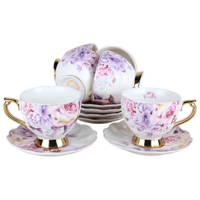 Сервиз чайный KORALL "Цветочная роскошь", 6/12, 230 мл, фарфор