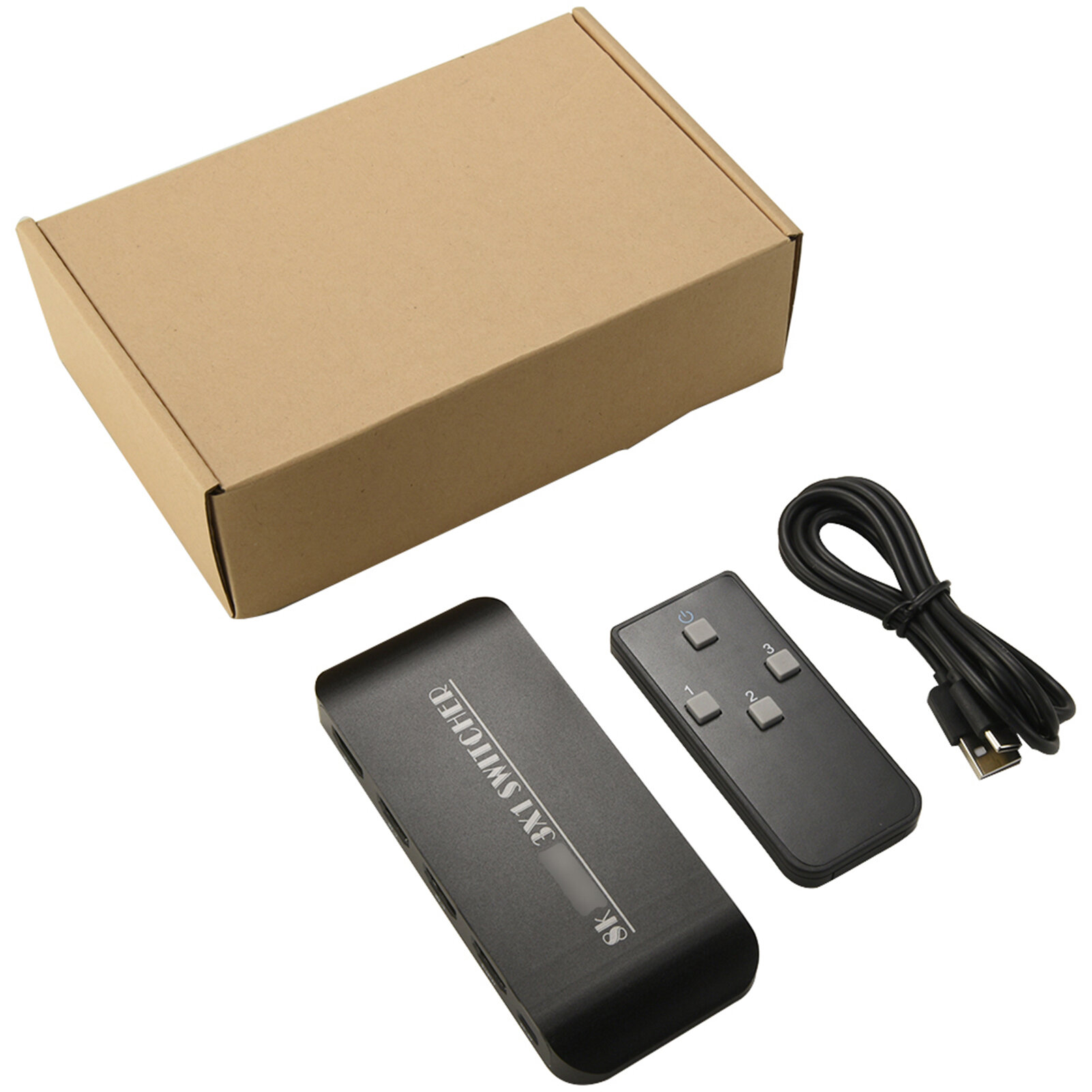 Высококачественныймультимедийныйинтерфейсныйкоммутатор8K3входа1выходHD2.1споддержкойИК-пультадистанционногоуправления60Гц4K120ГцHDCP2.3длятелевизора, монитора, проектора