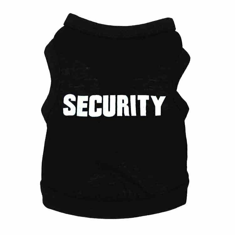 Кофта для собак мелких и средних пород, футболка майка тонкая Security. Безрукавка легкая для кошек. Черная, размер XL.