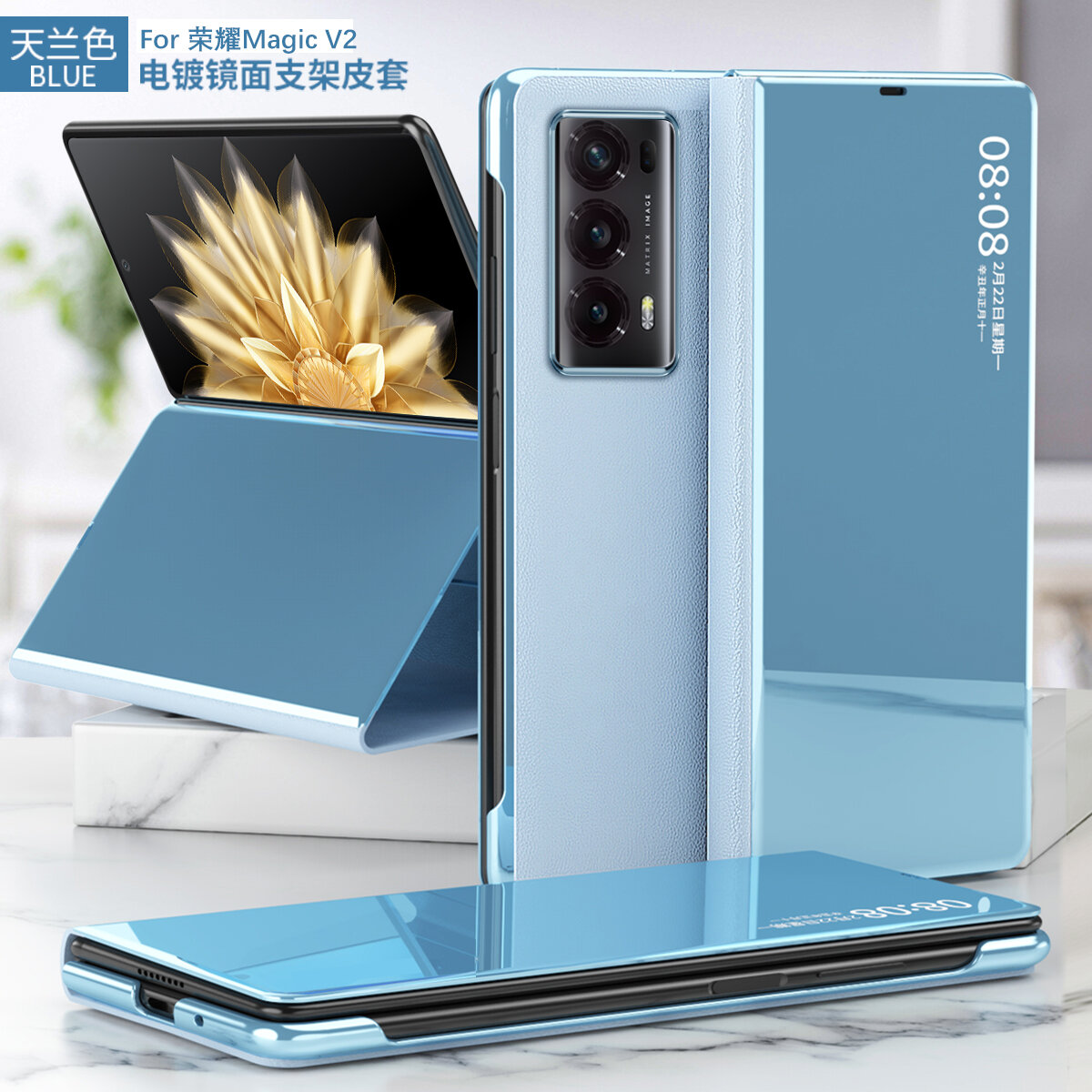 Подходит для Honor Magic V3 / Хонор Мэджик V3 Чехлы для телефонов, Мэджик V3, глянцевая поверхность,360° Полная защита, накладка, искусственная кожа, поликарбонат (PC), защита камеры, ударопрочный