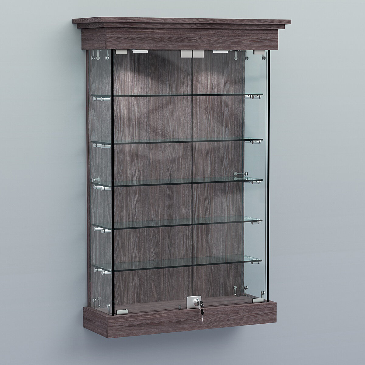 Витрина для музеев "Коллекция" настенная №1-5, Ясень Анкор темный