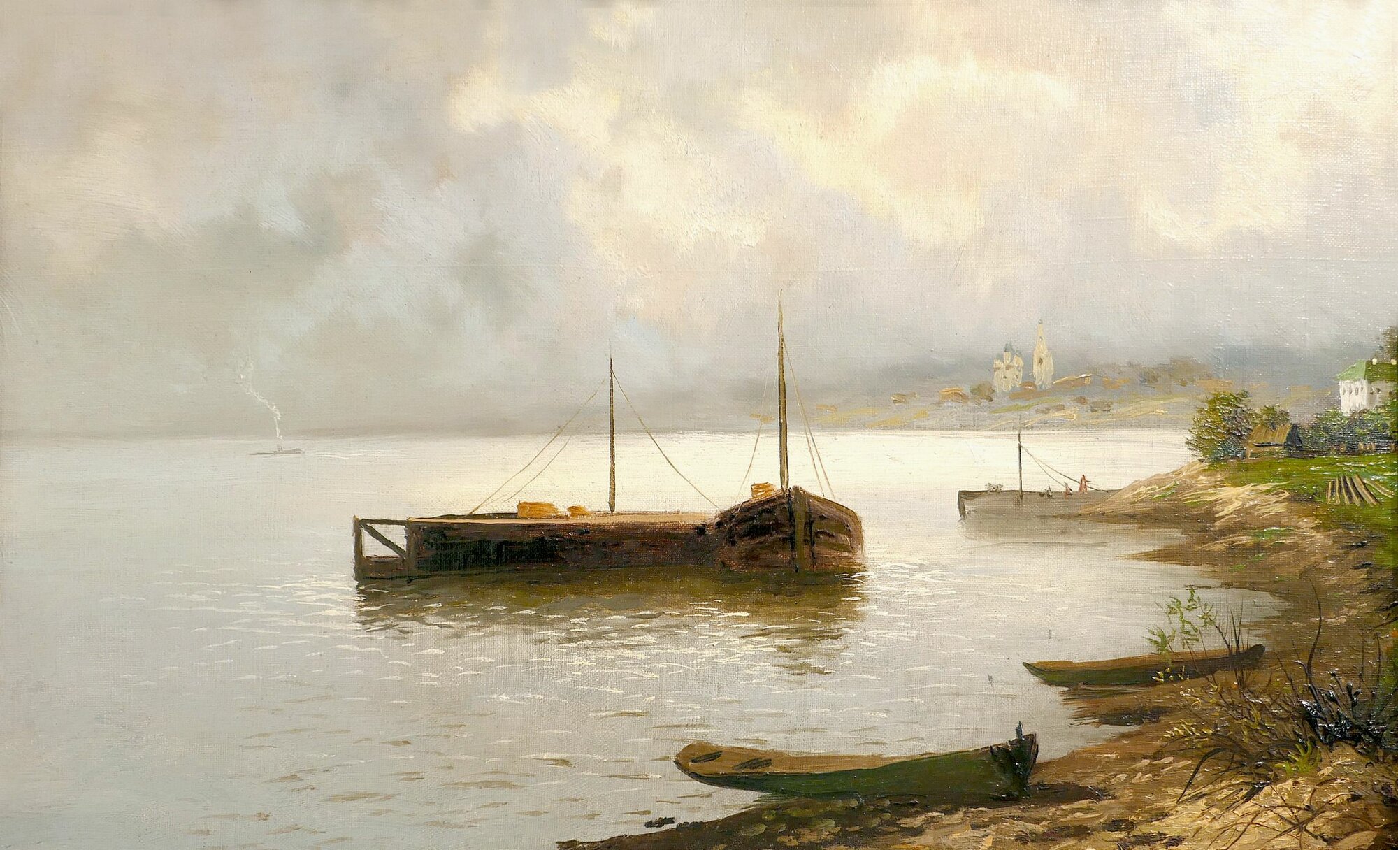 Картина Исаака Левитана Волга после дождя 80х49 см