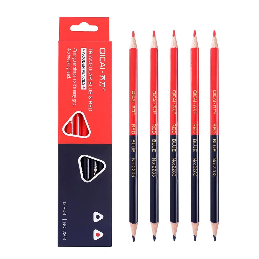 Двусторонние цветные карандаши 2B красные и синие