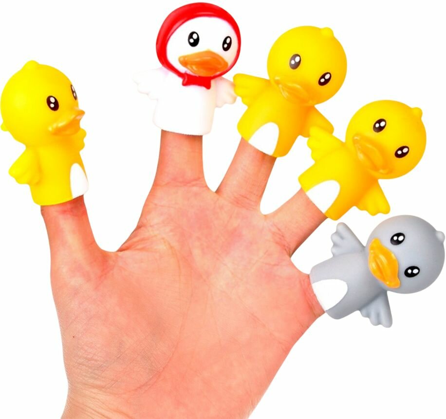 Пальчиковый кукольный театр "Уточки", игрушки для ванной, детский сюжетно-ролевой набор из 5 фигурок
