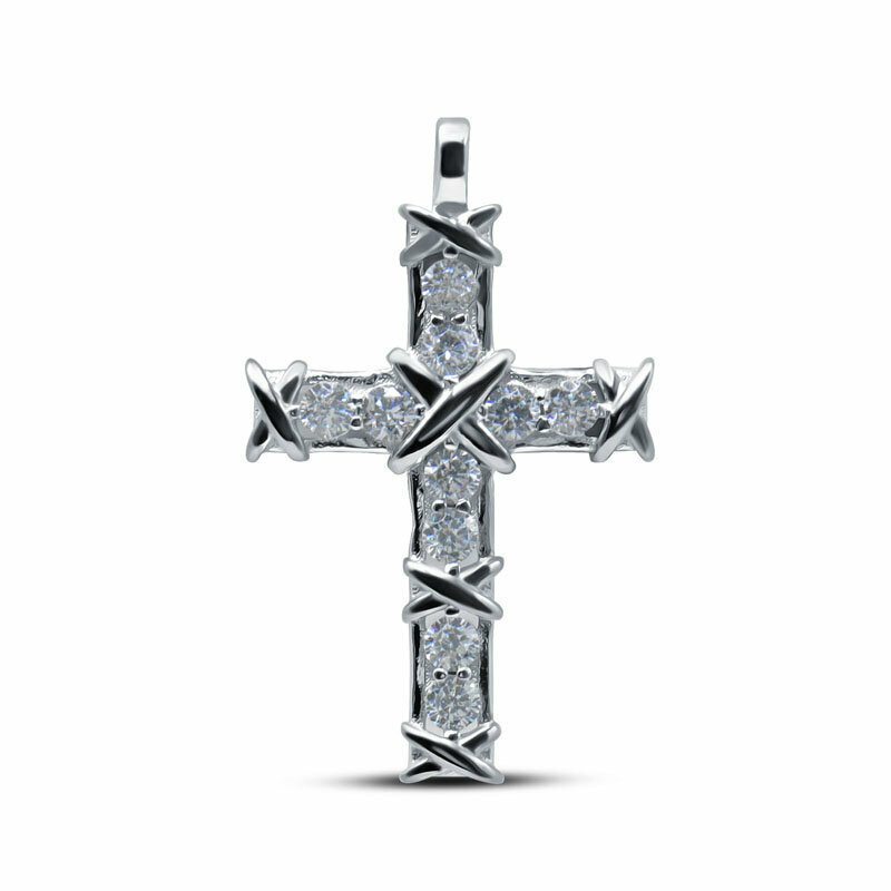 Подвеска, серебро, 925 проба, фианит