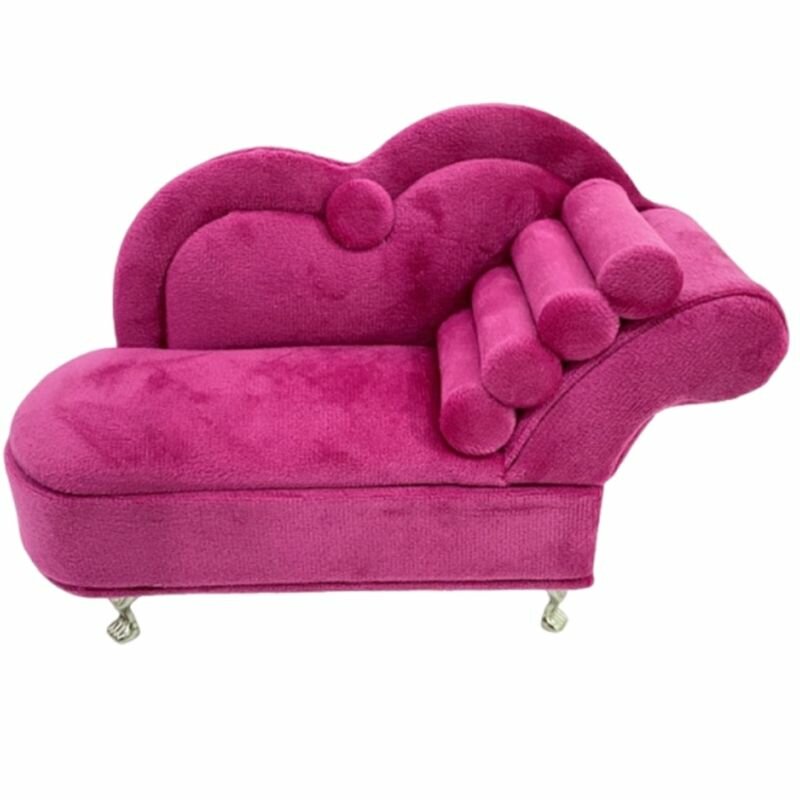 Реалистичный плюшевый диван для кукольных домиков 1/12 масштаб с скрытым отделением для украшений, - D1