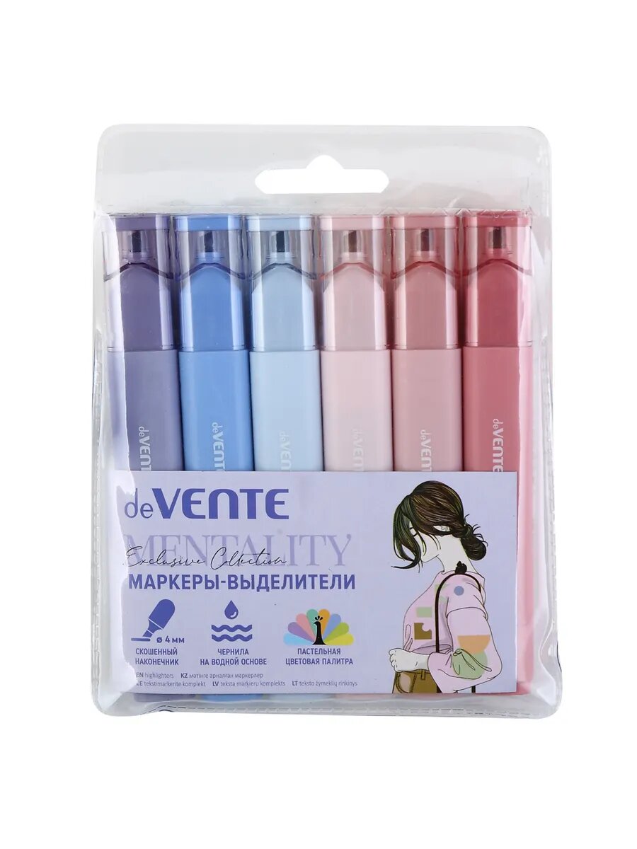 Набор перманентных маркеров 6 шт 1-4 мм