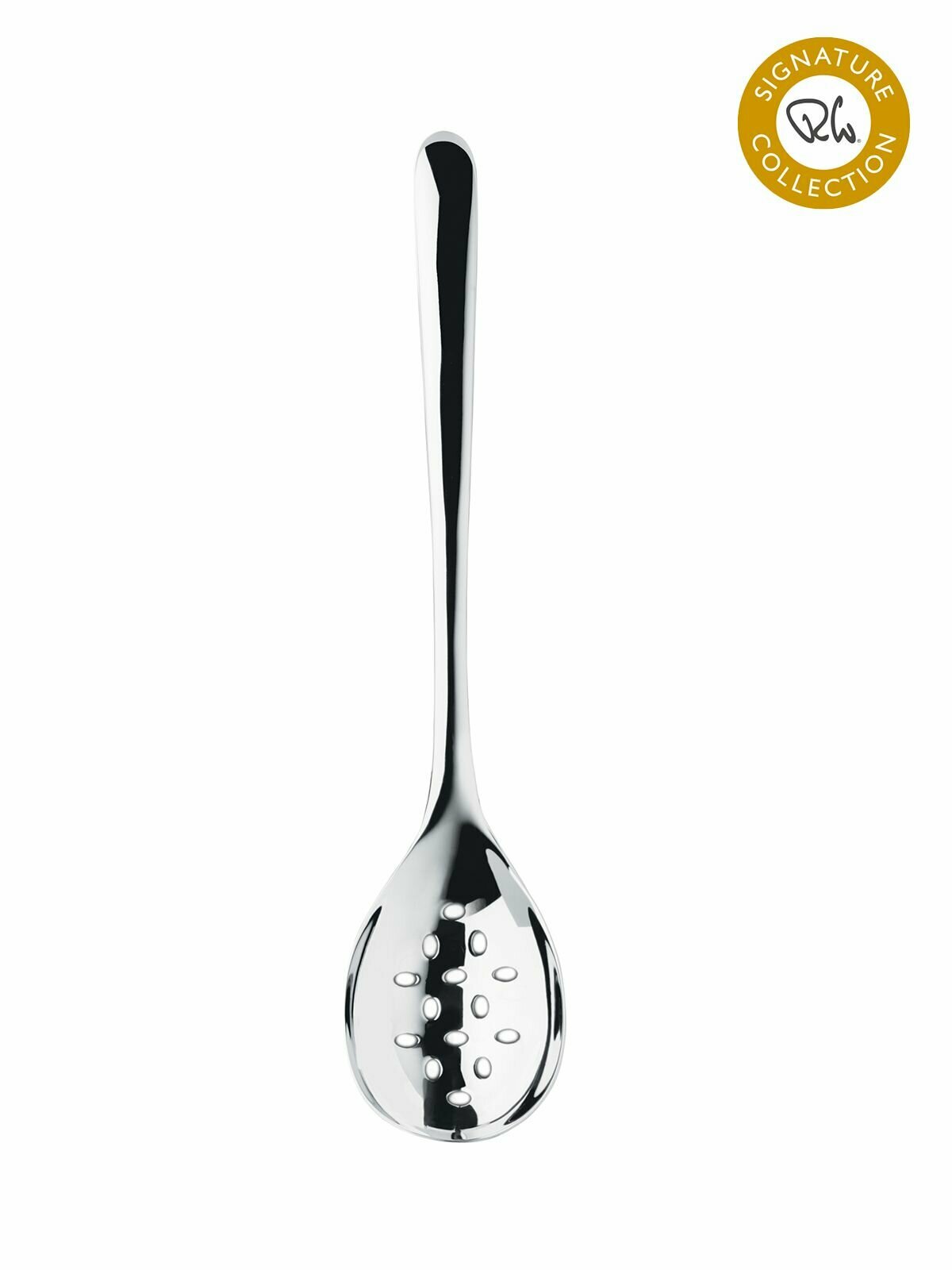 Robert Welch Signature Ложка кухонная с прорезями литая полированная 32см, Великобритания