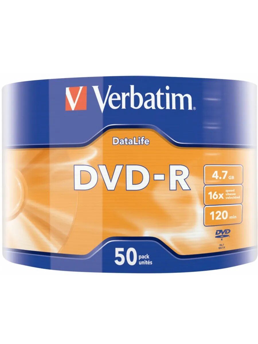 Диски для записи DVD-R 4.7Gb, 16-x (43791) 50шт Data Life