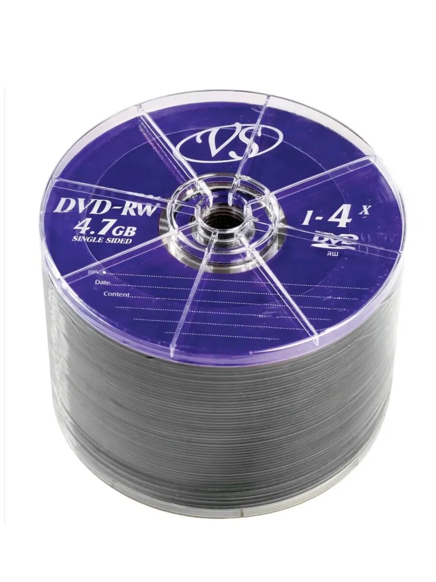 Диски для записи DVD-RW 4,7 GB 4x 50шт VSDVDRWB5001