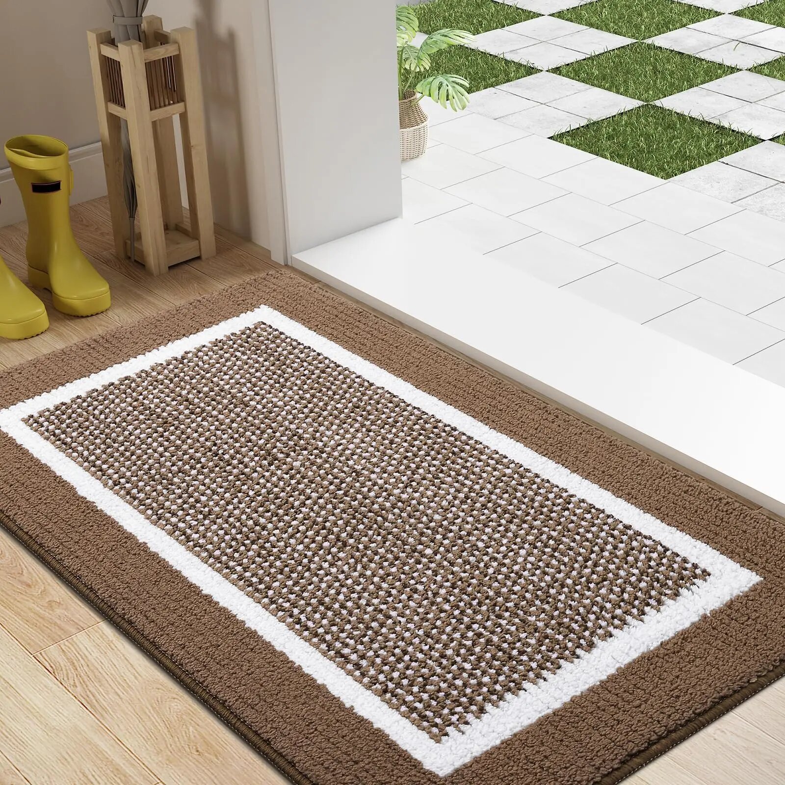 HAPIAHPPY противоскользящий впитывающий коврик для дома из полипропилена 80X120cm, Brown F3