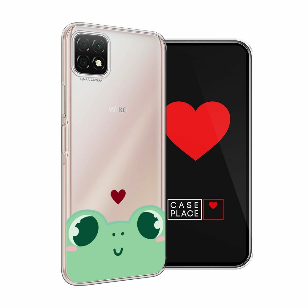 Чехол на Wiko T3 / Вико Т3 с принтом "Влюблённая лягушка - 14 февраля", прозрачный — фото 1