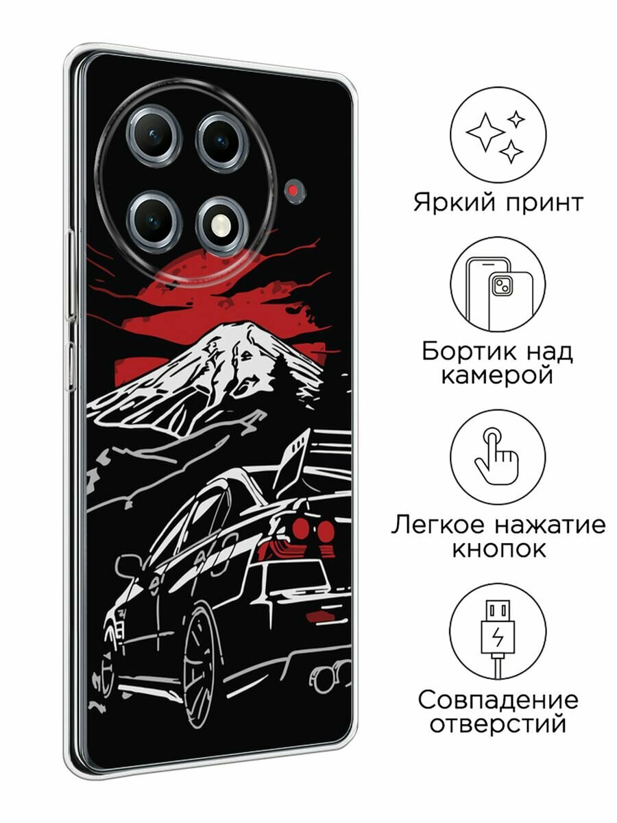 Чехол на Tecno Camon 30S Pro / Текно Камон 30S Про с принтом "Машина в горах JDM" — фото 1