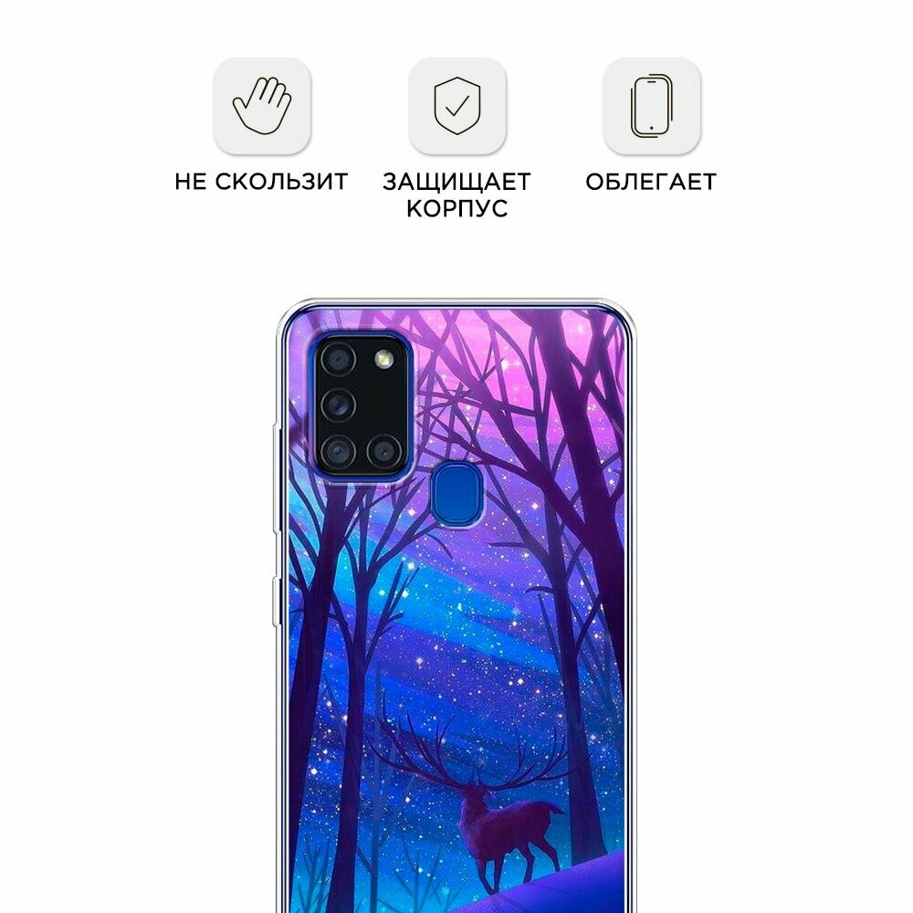 Чехол на Samsung Galaxy A21s / Самсунг Галакси A21s с принтом "Северный олень" — фото 1